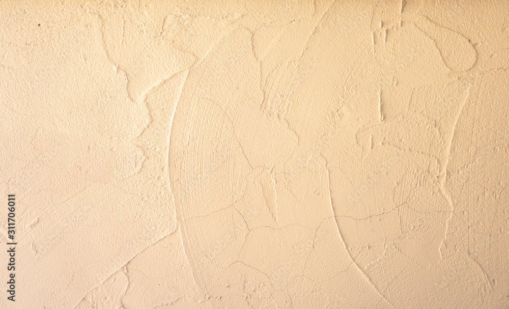 Cream and beige color of rough surface mortar concrete wall with random ...