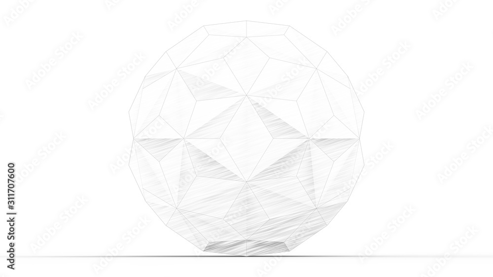 3d rendering of colored polyhedron models isolated in a studio ...