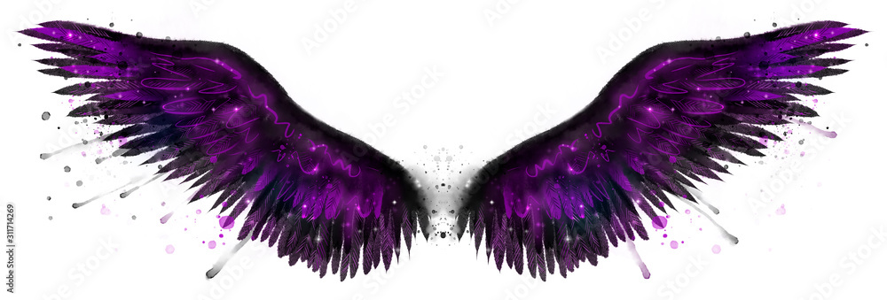 Acrylic PURPLE WINGS Art & Collectibles Painting etna.com.pe