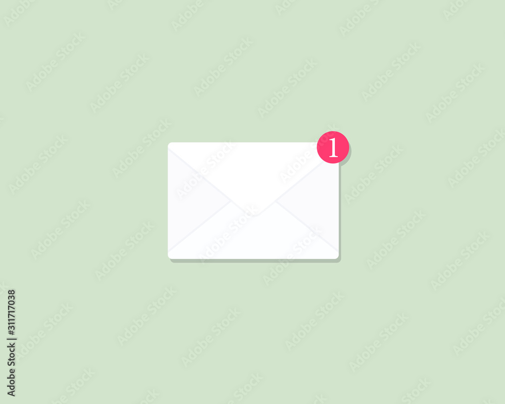 New Mail/New Message vector icon.Envelope vector icon.UI/UX design for ...