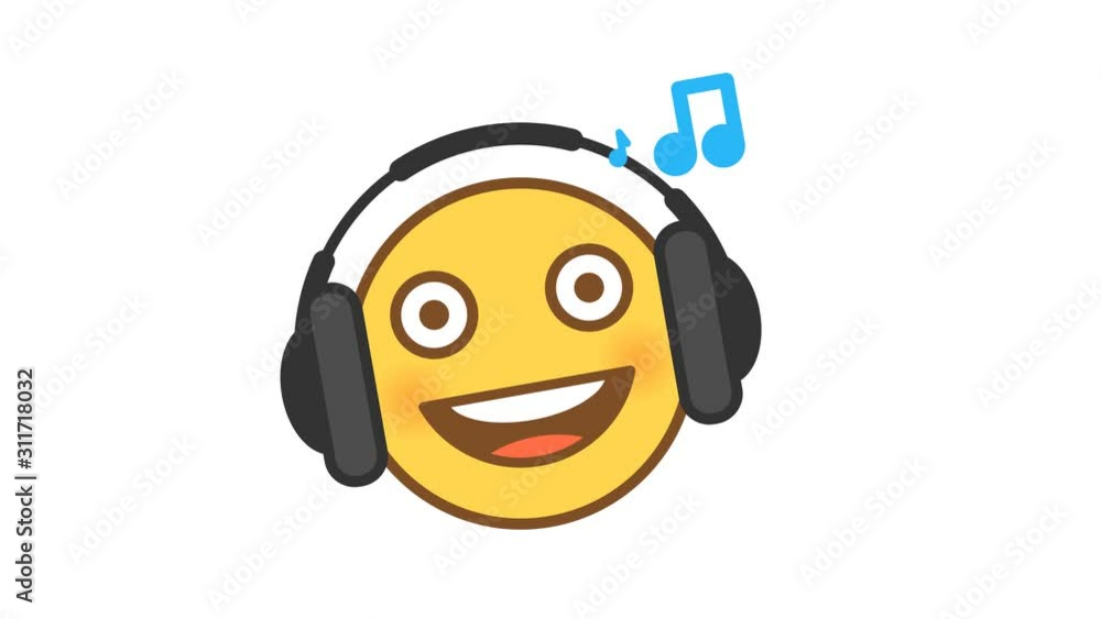 Emoticon listens music on headphones option 5. Animated Emoticons ...