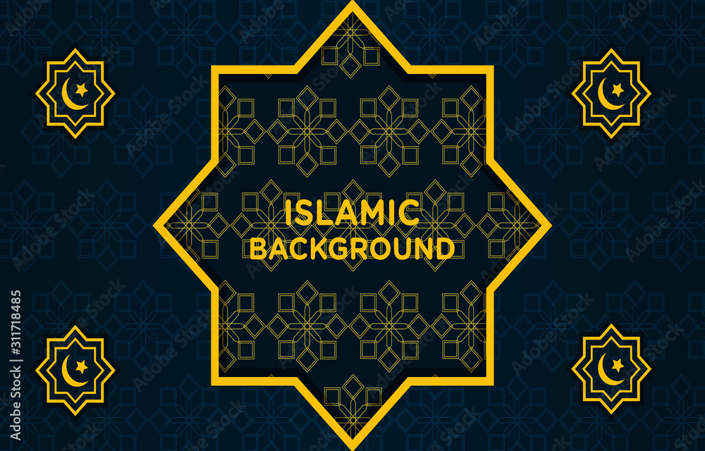 islamic luxury background with arabian architecture Stock Illustration ...