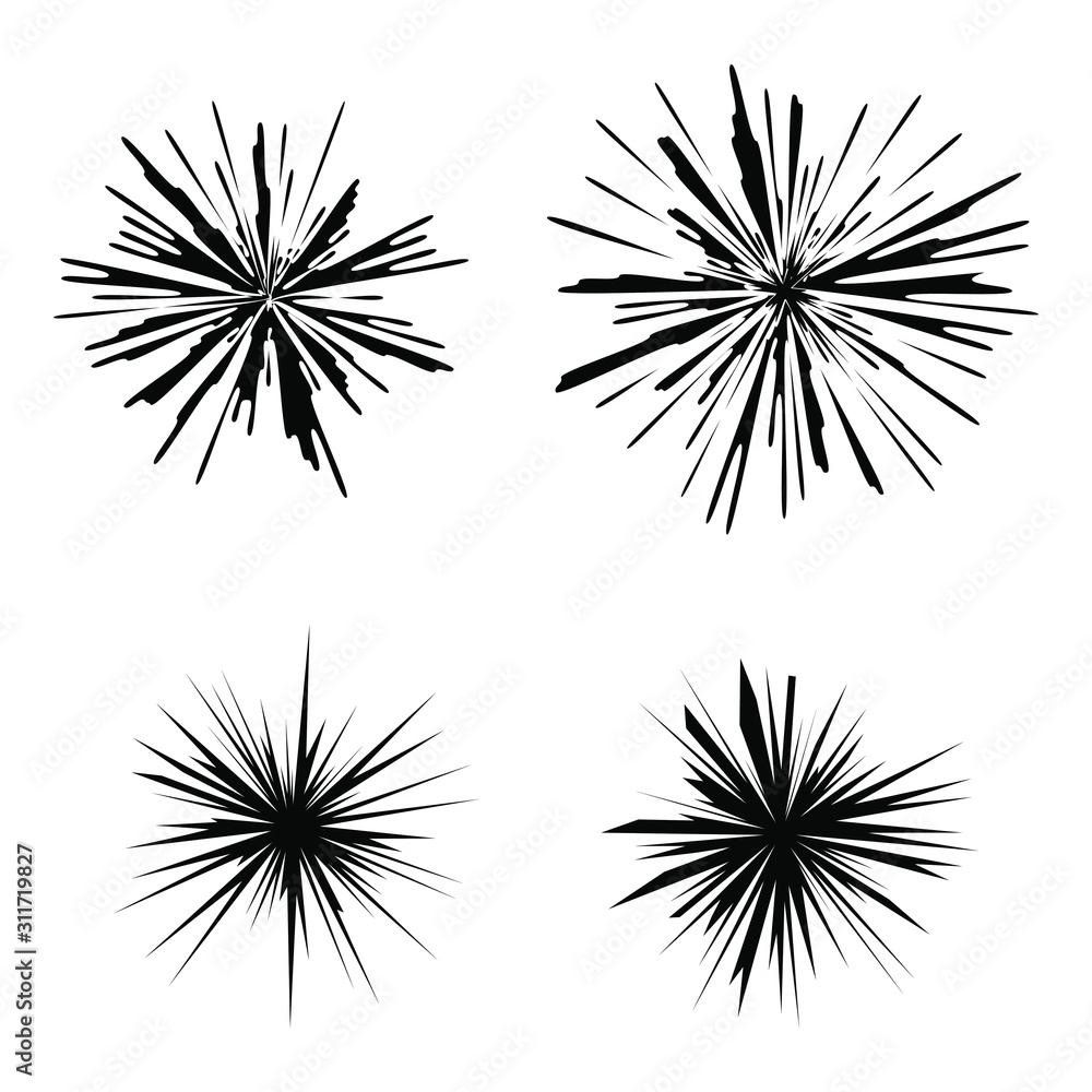 Firework sparklers logo icon set. Hand drawn. Modern design. Fashion ...