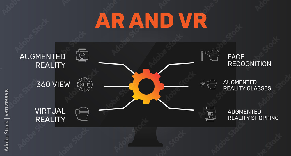 Ar and Vr Infographics vector design. Timeline concept include ...