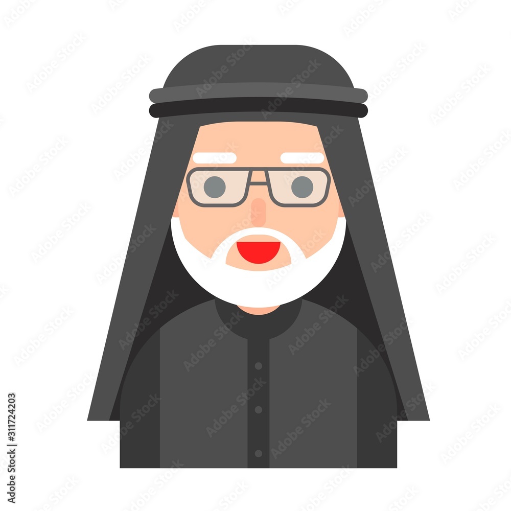 Muslim avatar vector, Muslim people flat icon Stock Vector | Adobe Stock