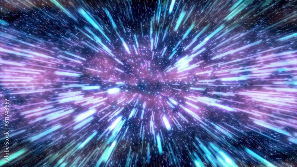 4k seamless flying through hyper space with stars zooming past the ...