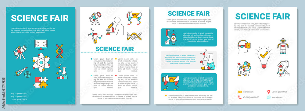Science fair brochure template. University research. Flyer, booklet ...