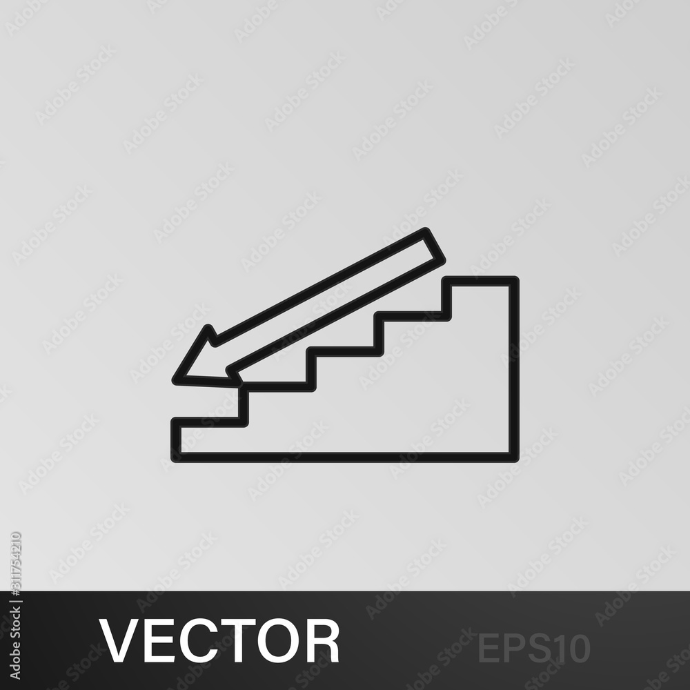 ladder with downward arrow icon. Stairs in our life Icon. Premium ...