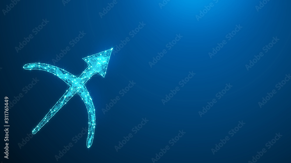 Sagittarius zodiac constellation icons signs with galaxy stars ...