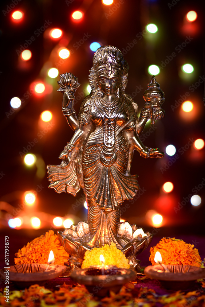 Lakshmi - Hindu goddess ,Goddess Lakshmi. Goddess Lakshmi during Diwali ...