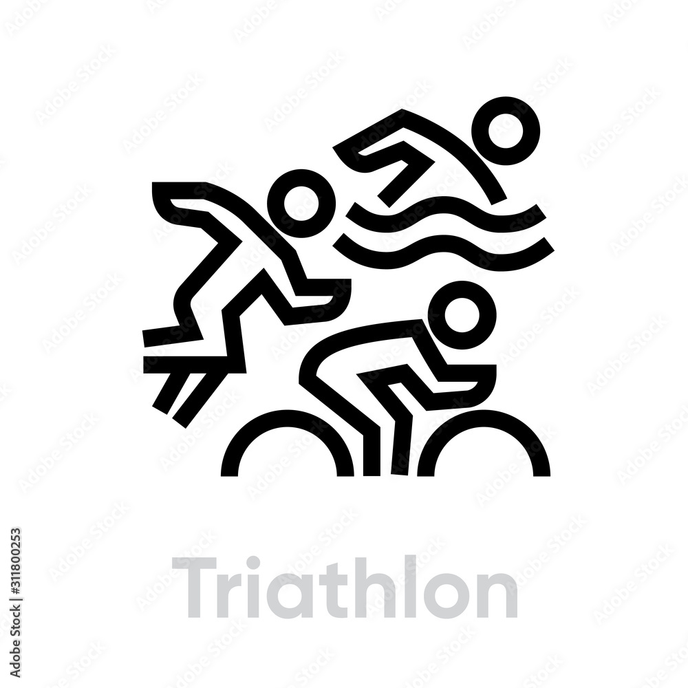 Triathlon sport icons Stock Vector | Adobe Stock