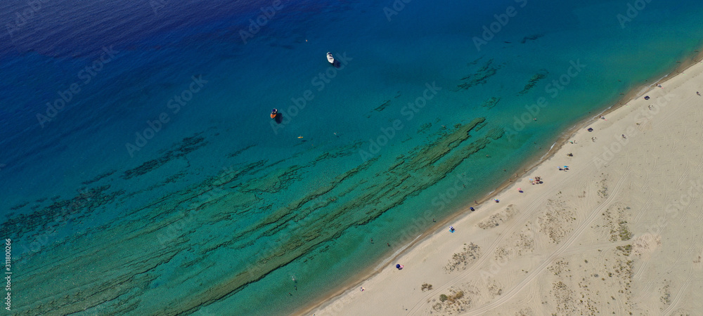 Aerial drone ultra wide photo of exotic sandbar peninsula forming ...