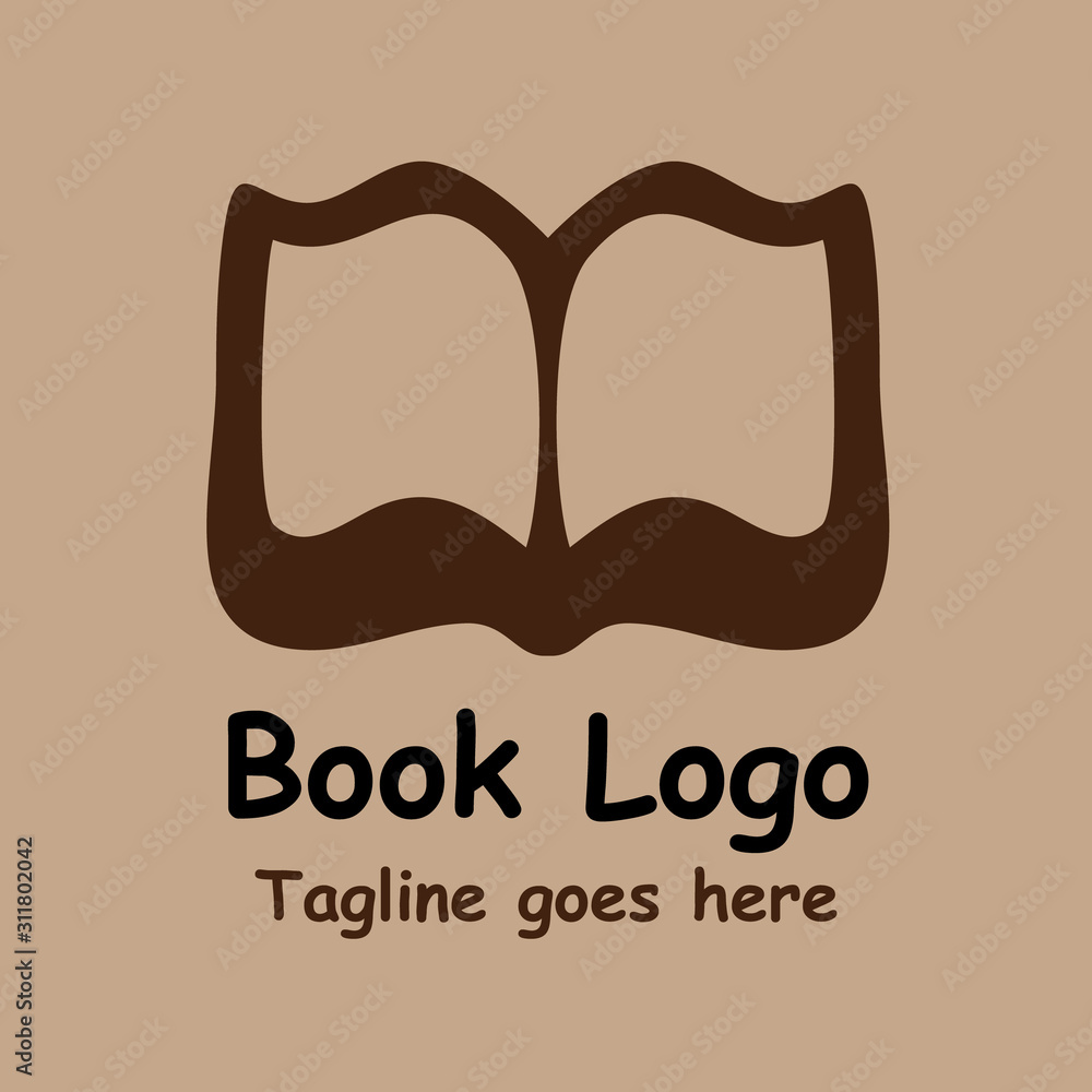 brown book logo with a light brown background for company logos and ...