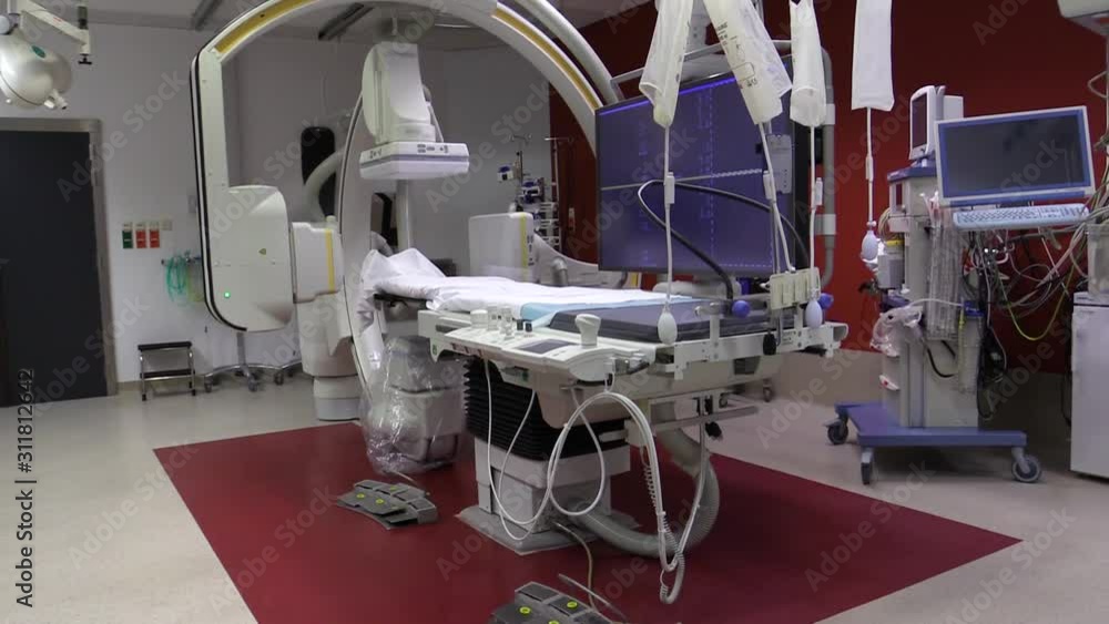 view of a scanning system with magnetic navigation in a hospital. Artis ...