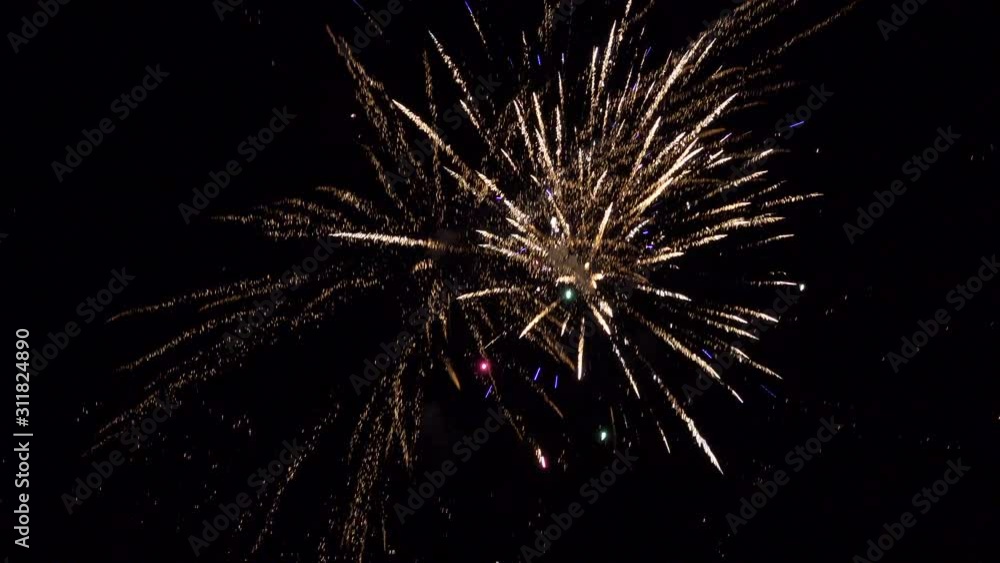 Public fireworks display in English village Stock Video | Adobe Stock