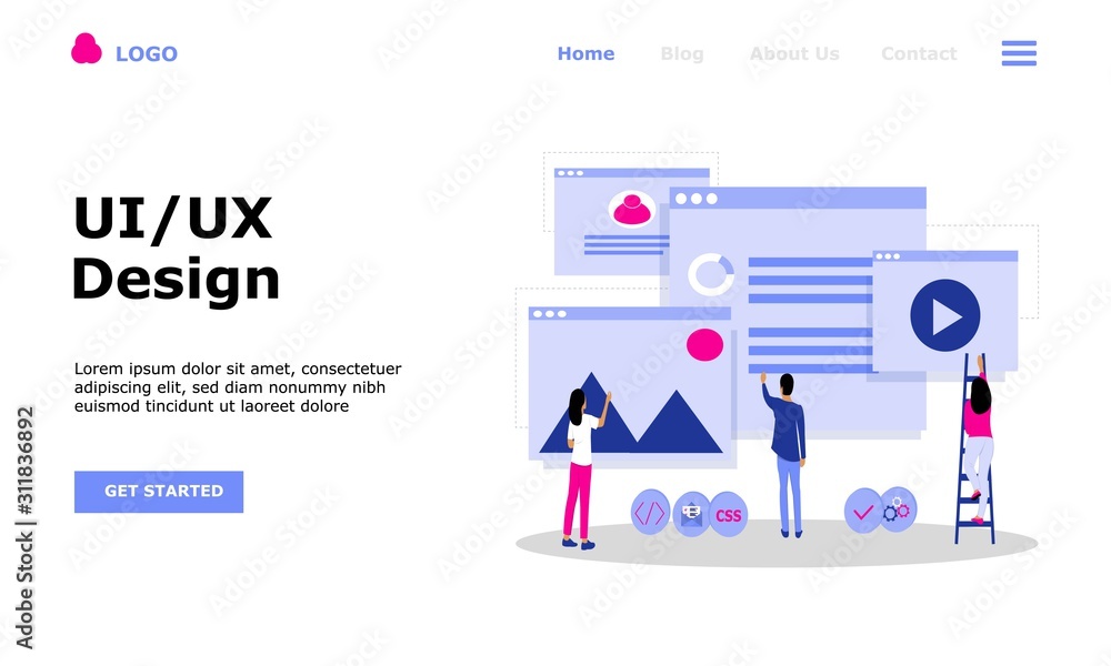 UI UX Design Vector Illustration Concept, Suitable for web landing page ...