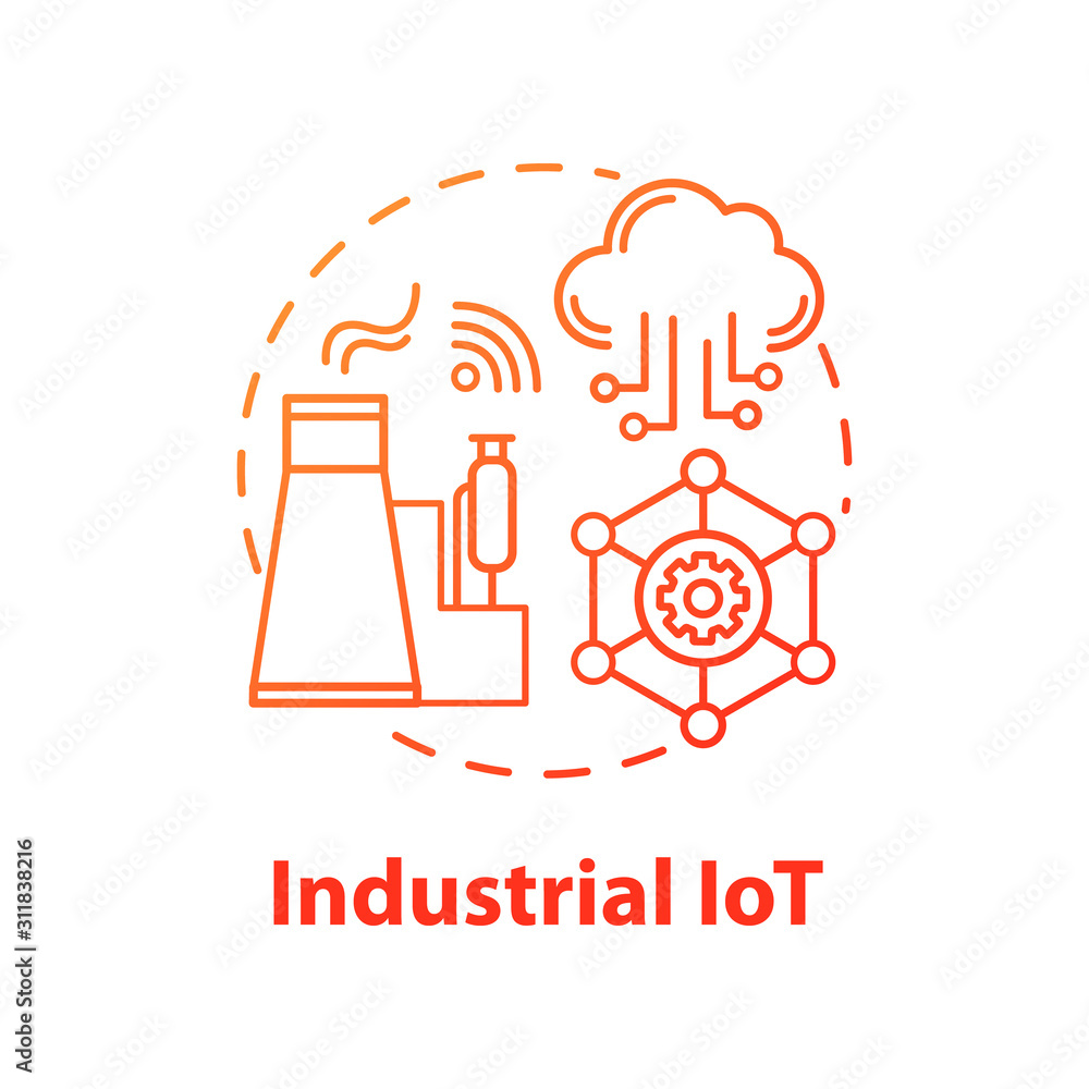 Industrial IoT concept icon. Industrial internet. Manufacturing ...