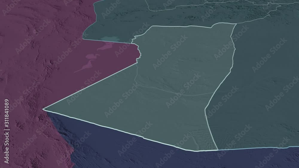 Nimruz, province with its capital, zoomed and extruded on the ...