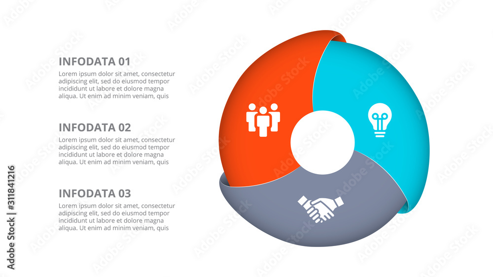Vector diagram with 3 elements. Design concept of three options of ...
