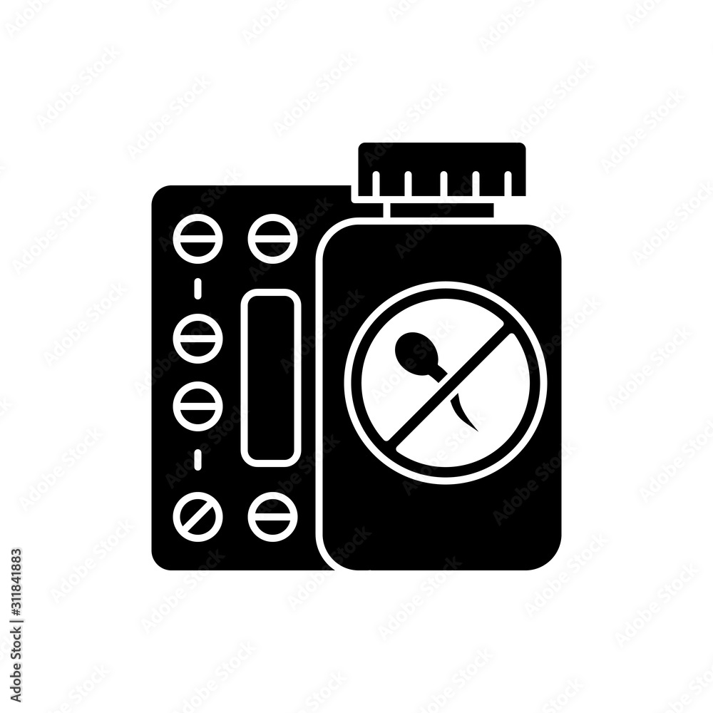 Birth control glyph icon. Unwanted pregnancy prevention. Unintended ...