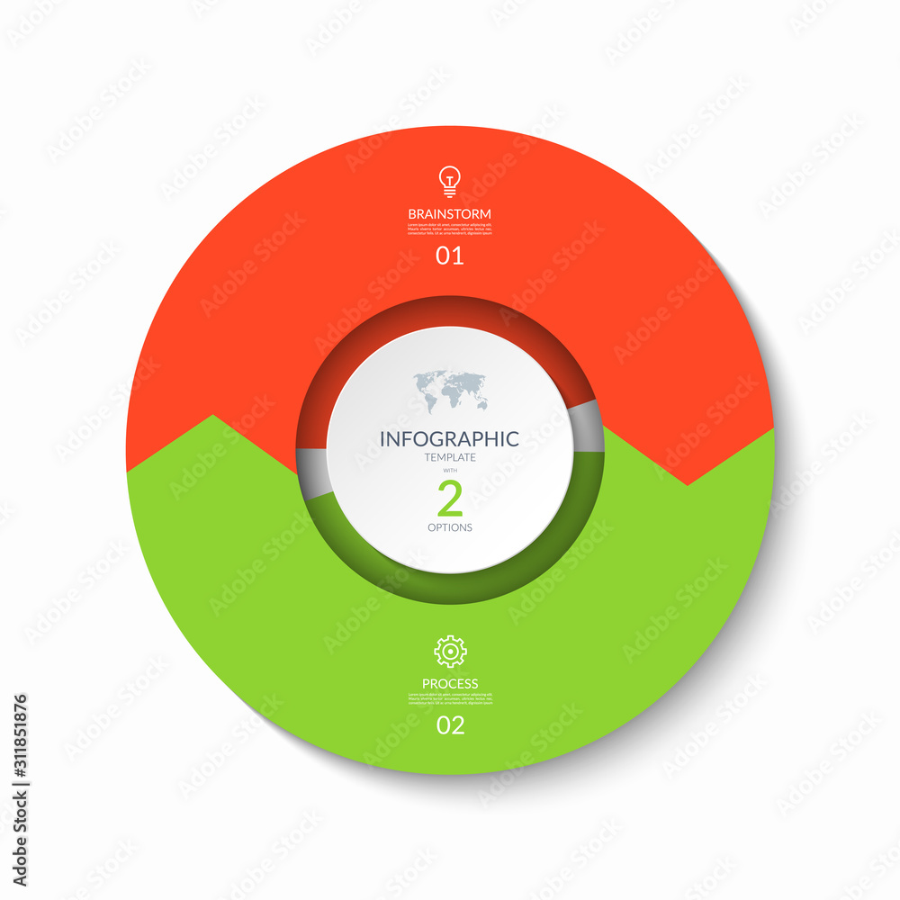 Infographic process chart. Design template with 2 circular arrows ... Infographic process chart. Design template with 2 circular arrows ...
