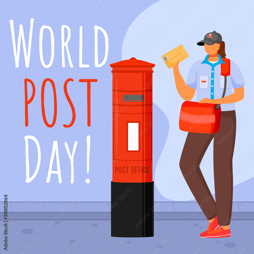 World post day social media post mockup. Traditional British uniform ...