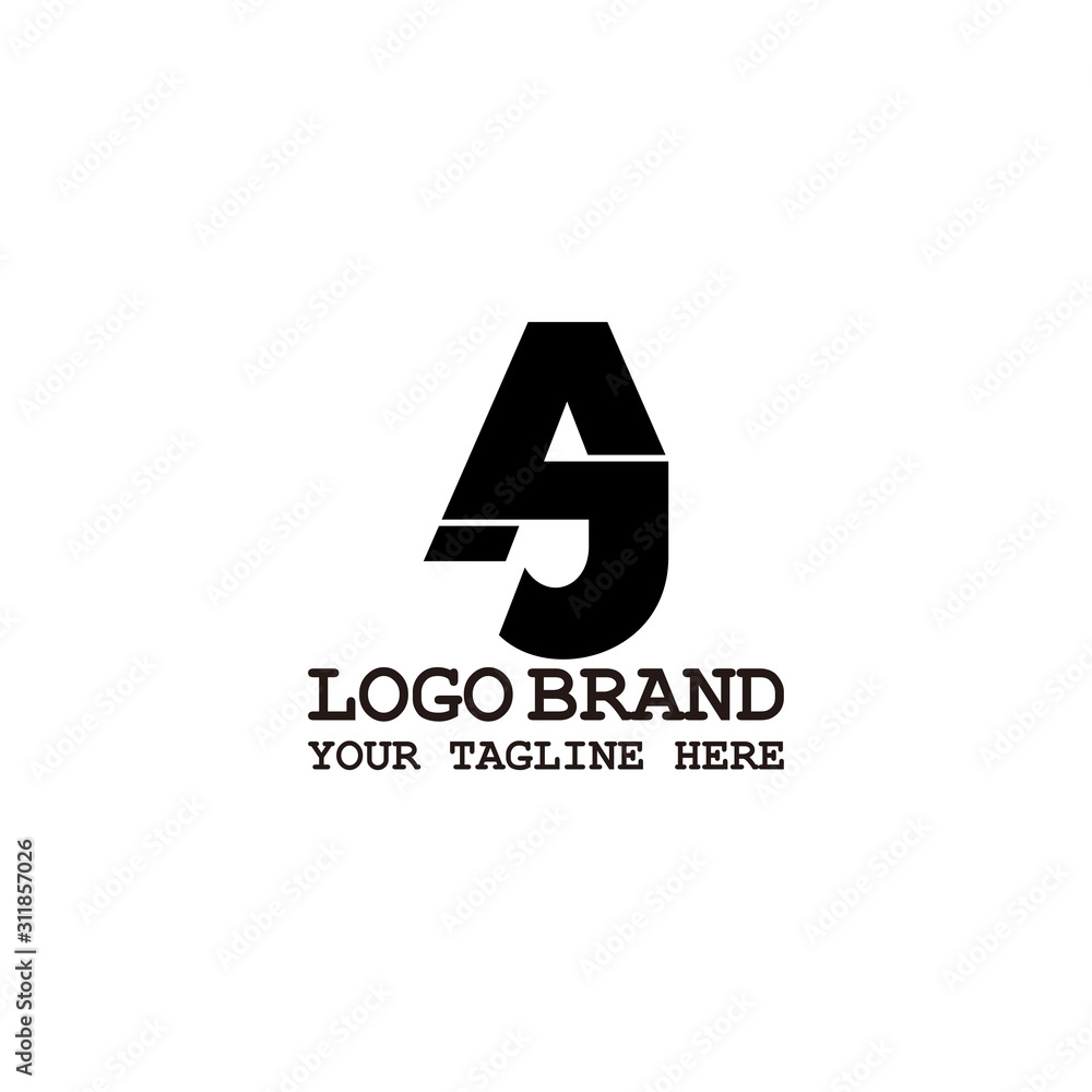 letter as linked geometric simple design symbol logo vector Stock ...