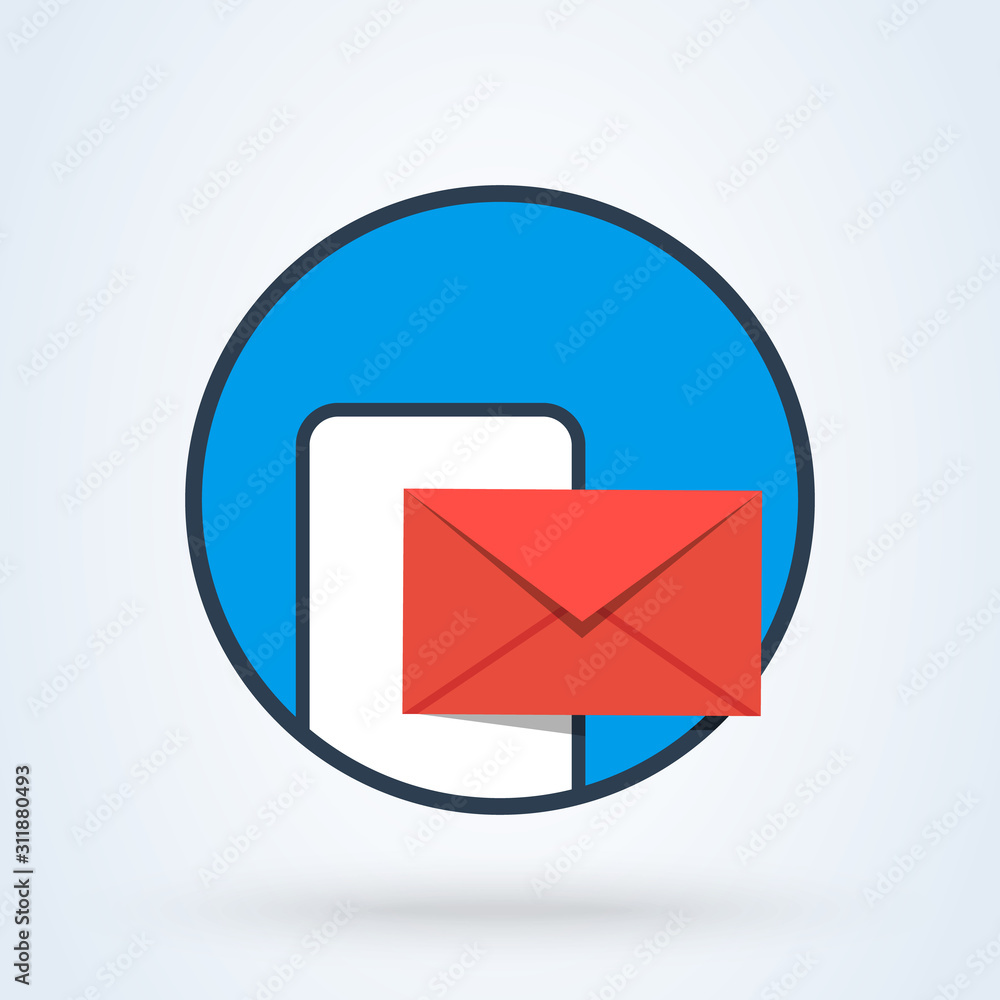 email mobile media, Simple vector modern icon design illustration ...