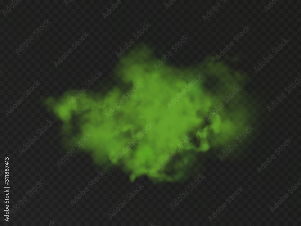 Green bad smell. Stink cloud of stench gases, smoke or farting. Vector ...