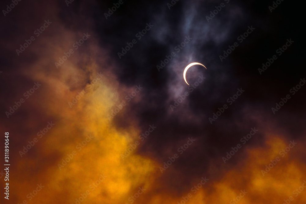 Partial annular solar eclipse, known in such circumstances as a ring of ...