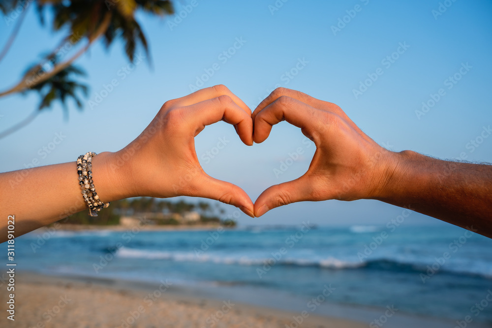 Hand Hearts On The Beach