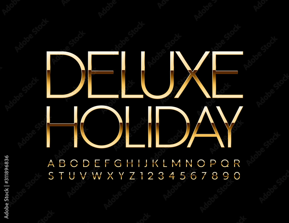 Vector elite Emblem Deluxe Holiday. Luxury Uppercase Font. Chic ...