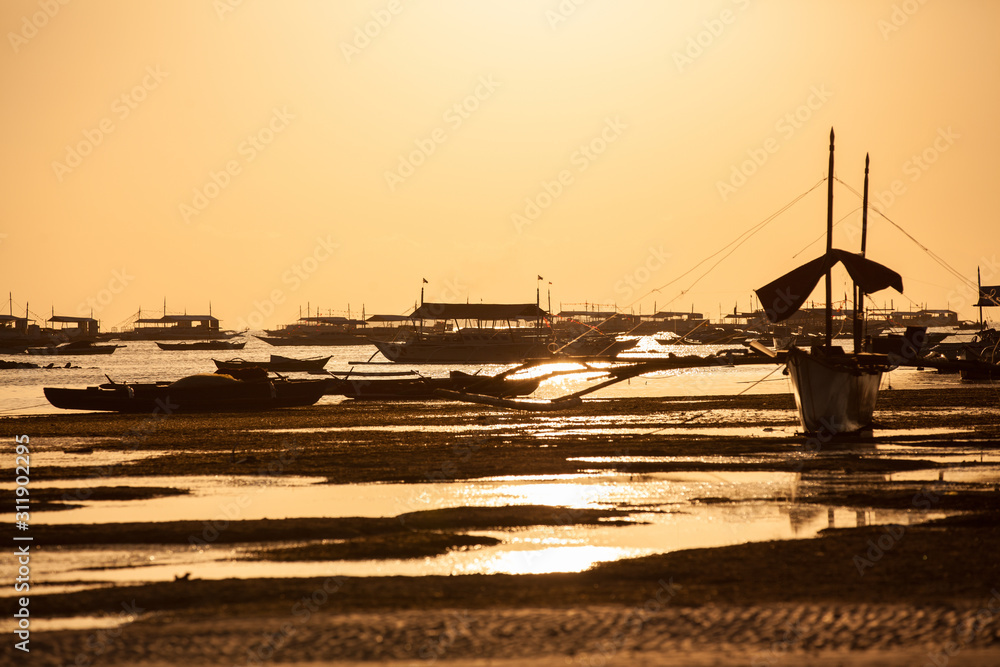 Beautiful amazing nature background. Tropical sea at the sunset light ...