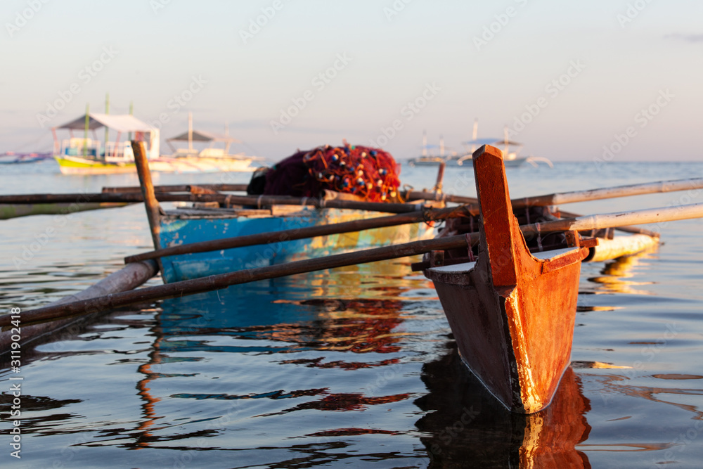Beautiful amazing nature background. Tropical sea at the sunset light ...