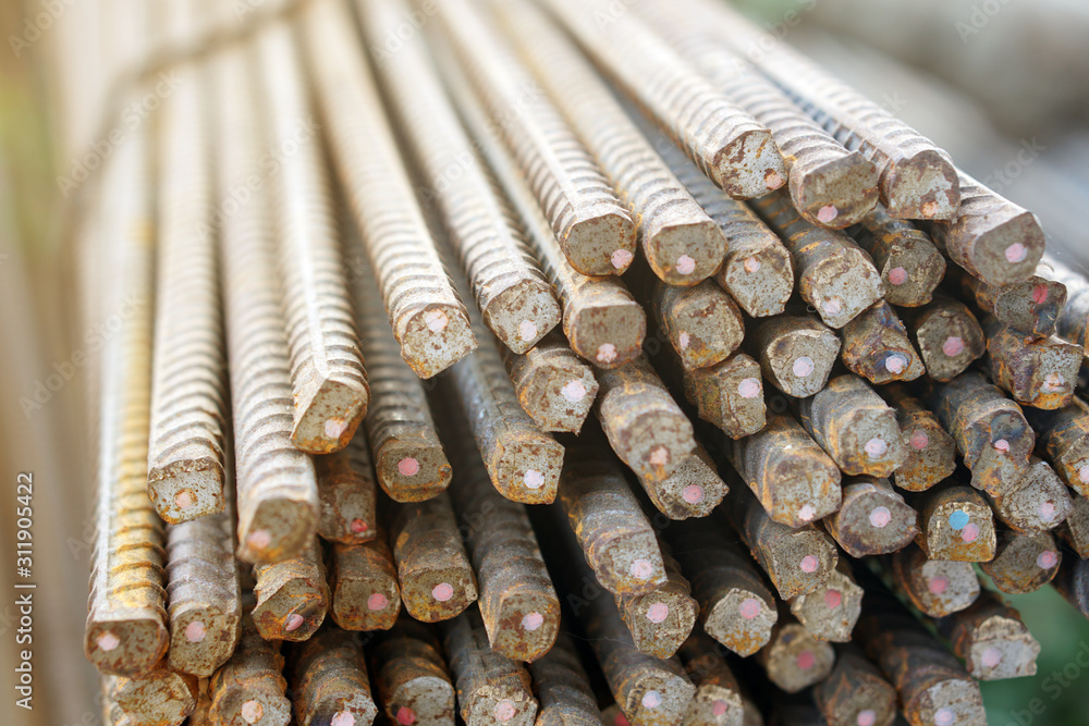 Deformed steel. Rebar. Its surface is often deformed to promote a ...