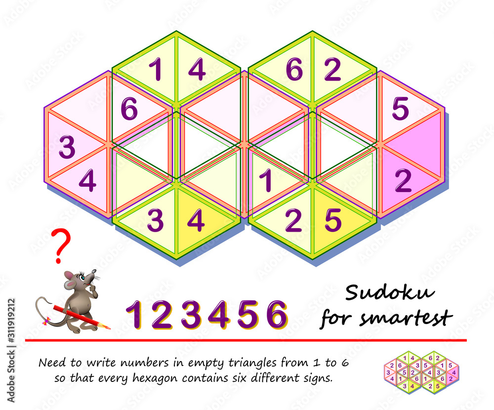 Logic Puzzle Game For The Smartest Need To Write Numbers In Empty