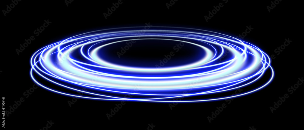 Magic portal. Space travel concept, funnel-shaped tunnel that can ...