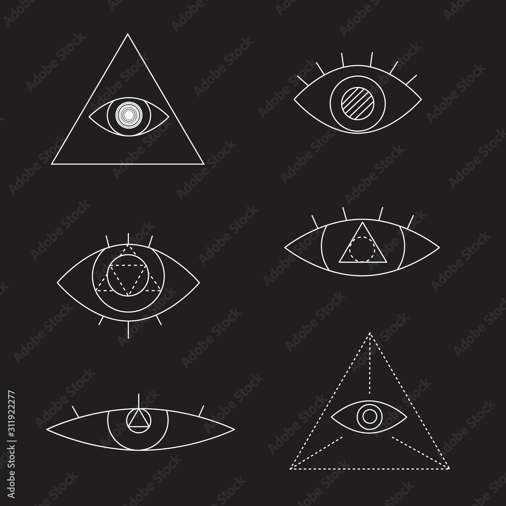 Vecteur Stock A evil eye with triangle as a concept of magic, mysticism ...