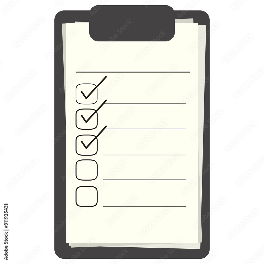 Check list paper Stock Vector | Adobe Stock