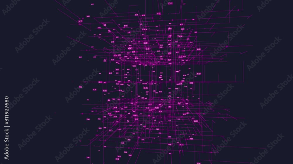 Big data visualization. HUD grid corners motion background. Analysis of ...