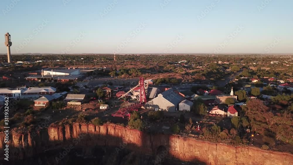 4K high quality sunny sunrise morning aerial panorama footage of ...