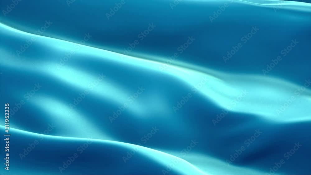 Clear Blue Color Flag Waving in The Wind. 4K High Resolution Full HD ...