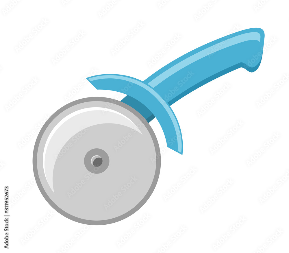Pizza cutter on white background Stock Vector | Adobe Stock