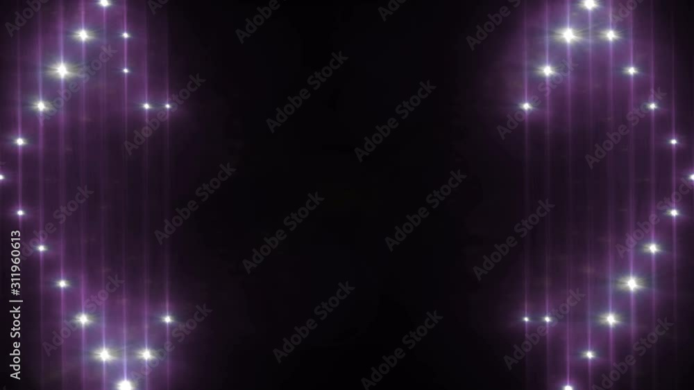 Led screen pixel light flashing with spotlights, shines, lights flare ...