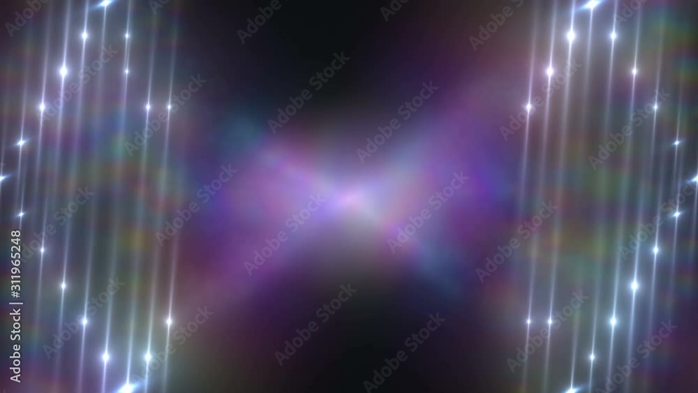 Led screen pixel light flashing with spotlights, shines, lights flare ...