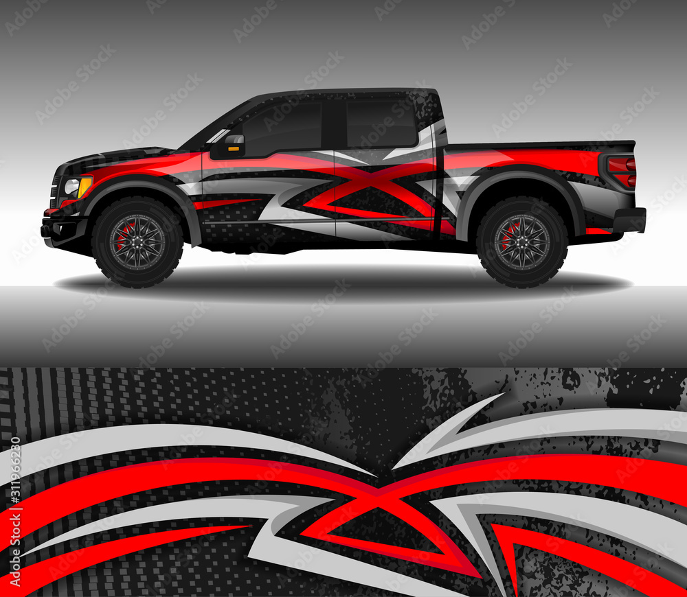 Car wrap decal design vector, custom livery race rally car vehicle ...
