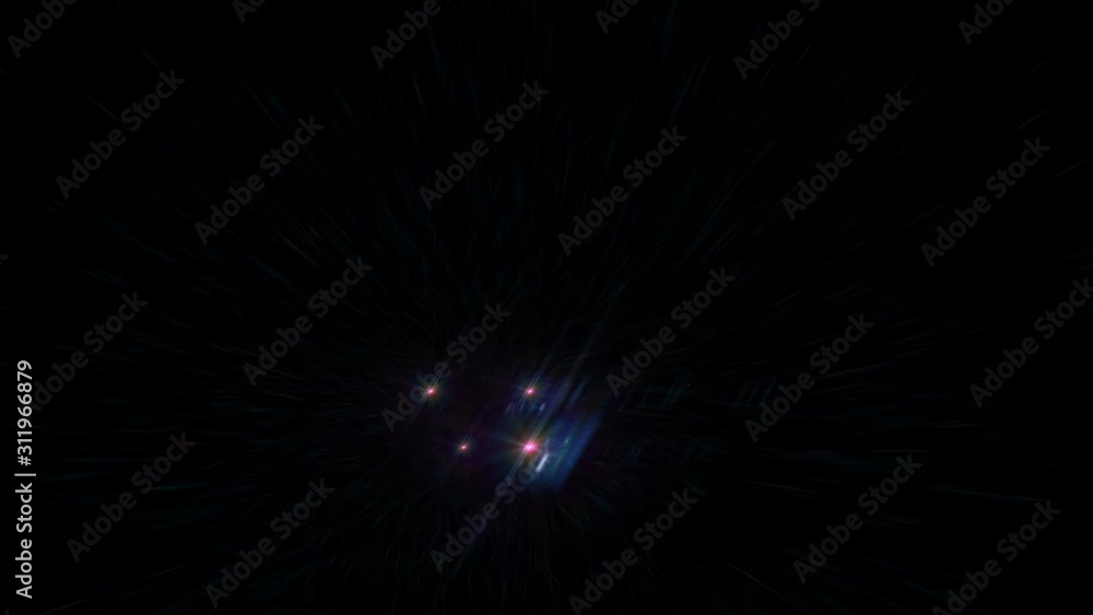 Led screen pixel light flashing with spotlights, shines, lights flare ...