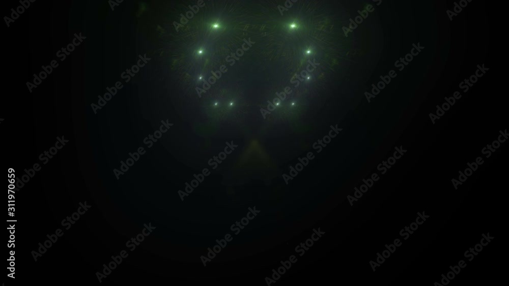 Led screen pixel light flashing with spotlights, shines, lights flare ...