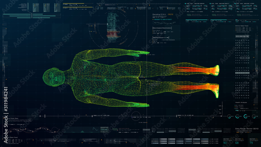 Futuristic head up display motion element virtual biomedical ...