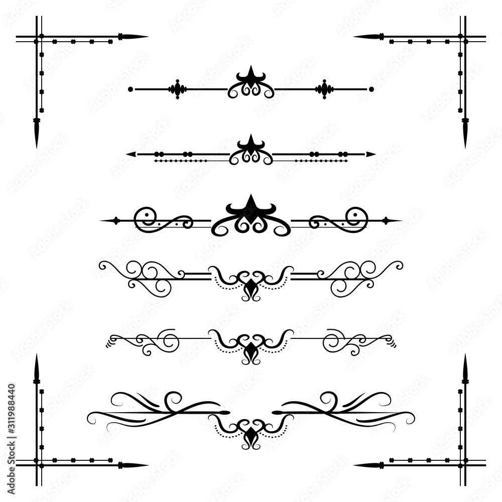 Text separator decoratice divider book typography ornament design ...